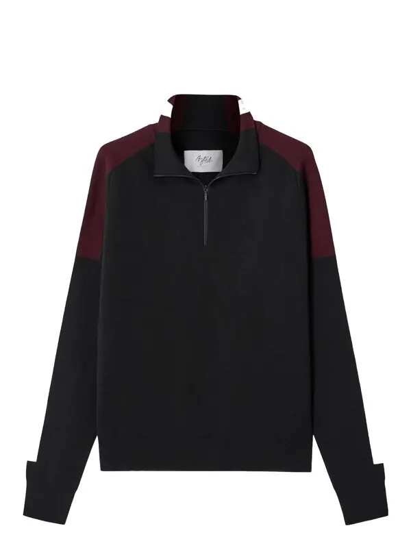 Aztech Mountain Caroline Color-block Wool-blend Sweater - Black