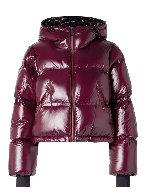 Aztech Mountain Hooded Quilted Down Jacket - Red