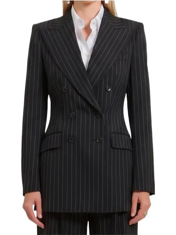 Dolce & Gabbana Double-breasted Striped Blazer - Black