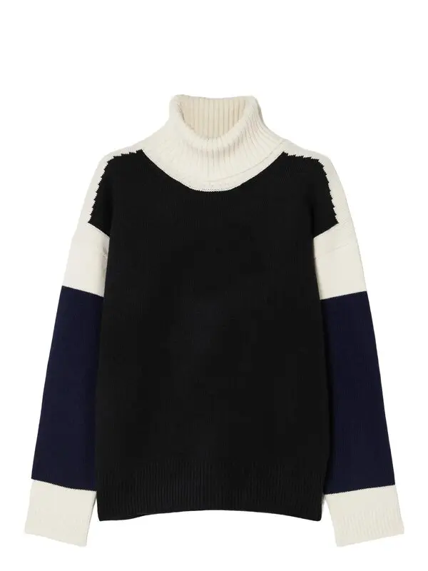 Aztech Mountain Bayer Color-block Wool-blend Turtleneck Sweater - Black