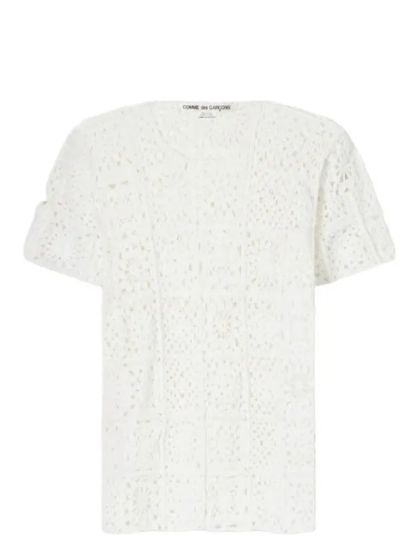 Comme Des Garçons Crocheted Cotton Top - White