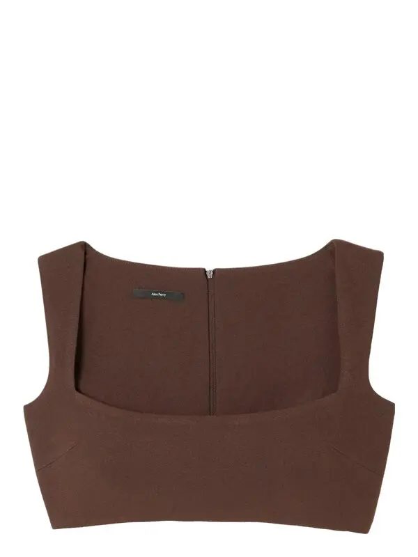 Alex Perry Crinkle Fabric Cropped Top - Brown