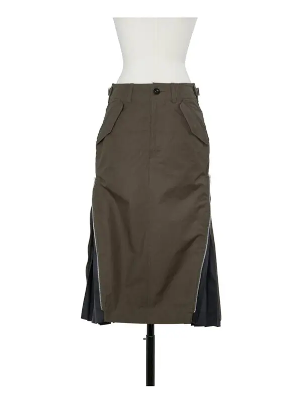 Sacai Cotton Weather Skirt - Khakinavy