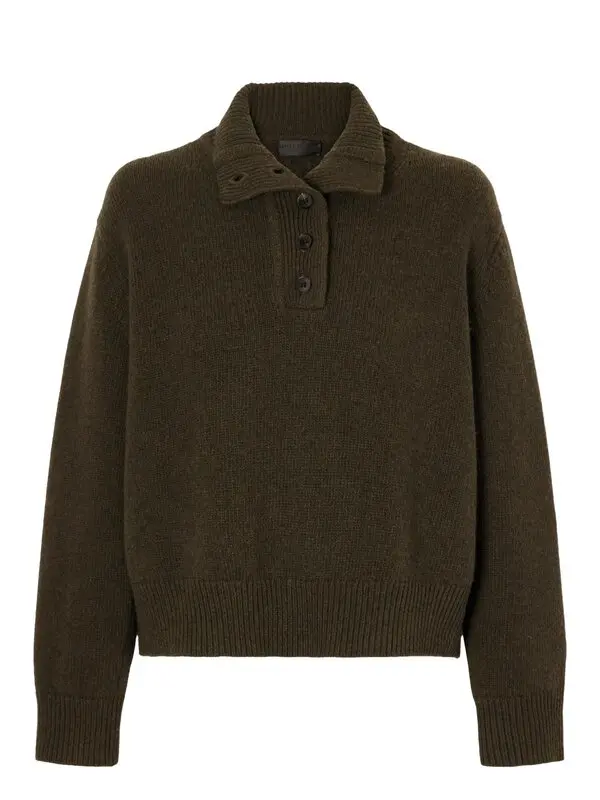 NILI LOTAN Renata" Wool Oversized Sweater With Button Detail - Black