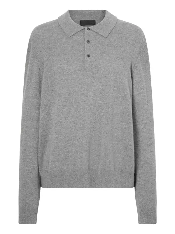 NILI LOTAN Cashmere Polo Shirt - Gray