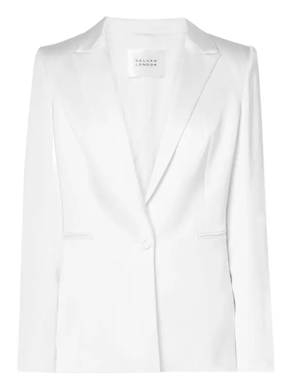 Galvan Satin Blazer - White