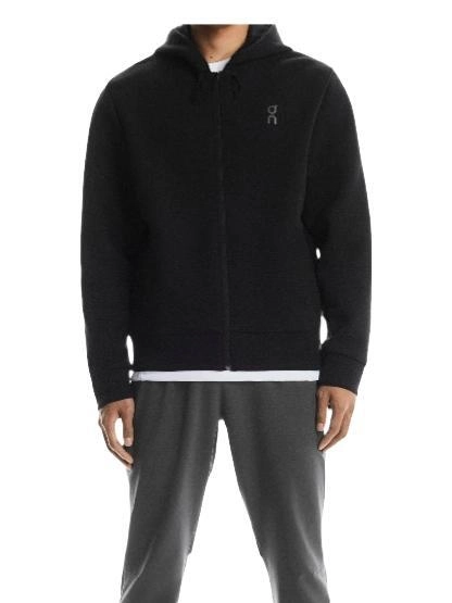 On Zipped Hooded Sweatshirt - Black