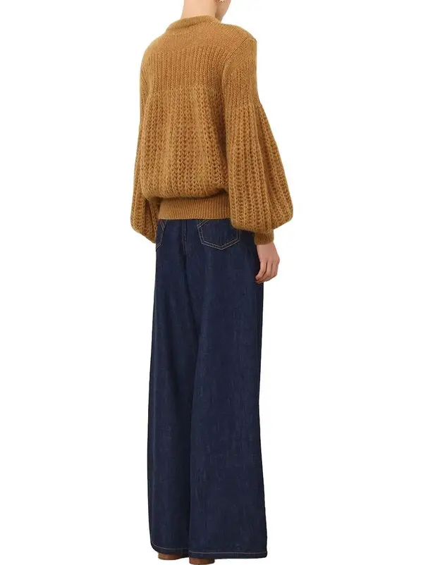 Zimmermann Valiant Mohair Billow Sweater Hand Knitted - Chartreuse