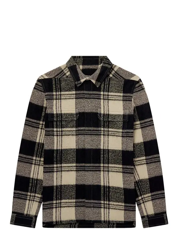Rick Owens Checked Cotton And Wool-blend Flannel Overshirt - Gray