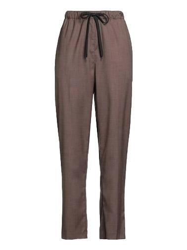 MEIMEIJ Pants Dark Size Polyester, Viscose, Elastane, Acetate - Brown
