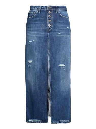 DONDUP Cotton Denim Pencil Skirt - Blue