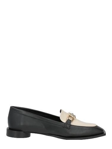 ALOHAS Two-tone Embellished Leather Loafers - Black