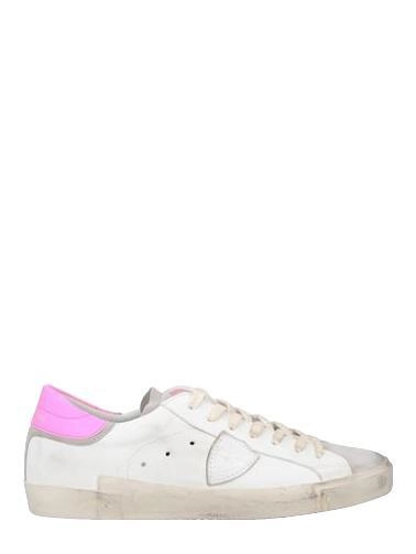 Philippe Model Low Top Distressed Leather And Suede Sneakers - White