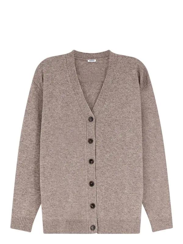 Aspesi Wool And Cashmere Blend Cardigan - Beige