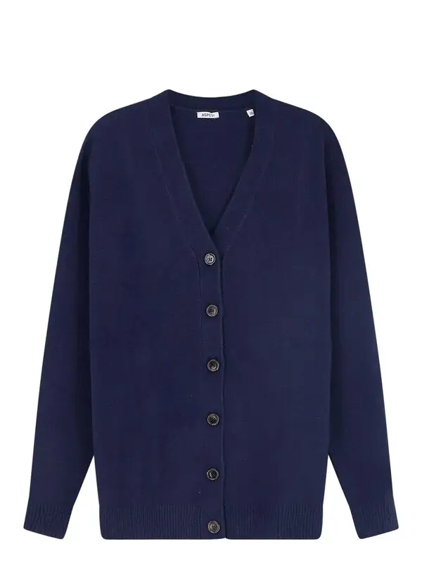 Aspesi Wool And Cashmere Blend Cardigan - Blue