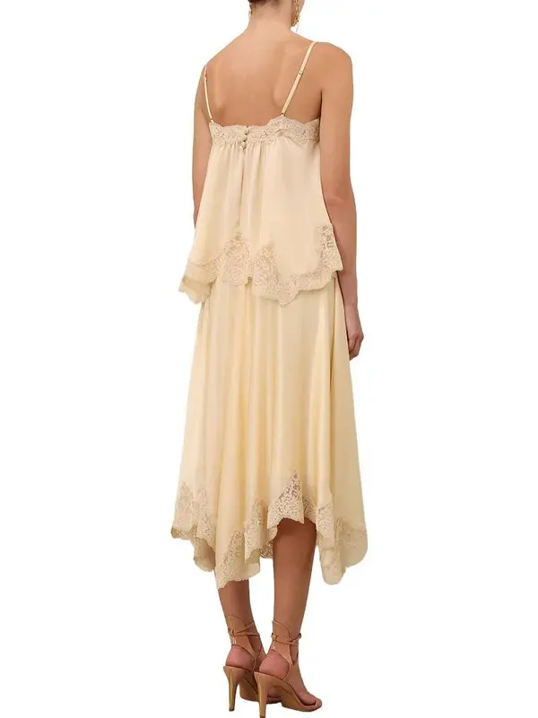 Zimmermann Valiant Satin Camisole With Lace Trim - Cream