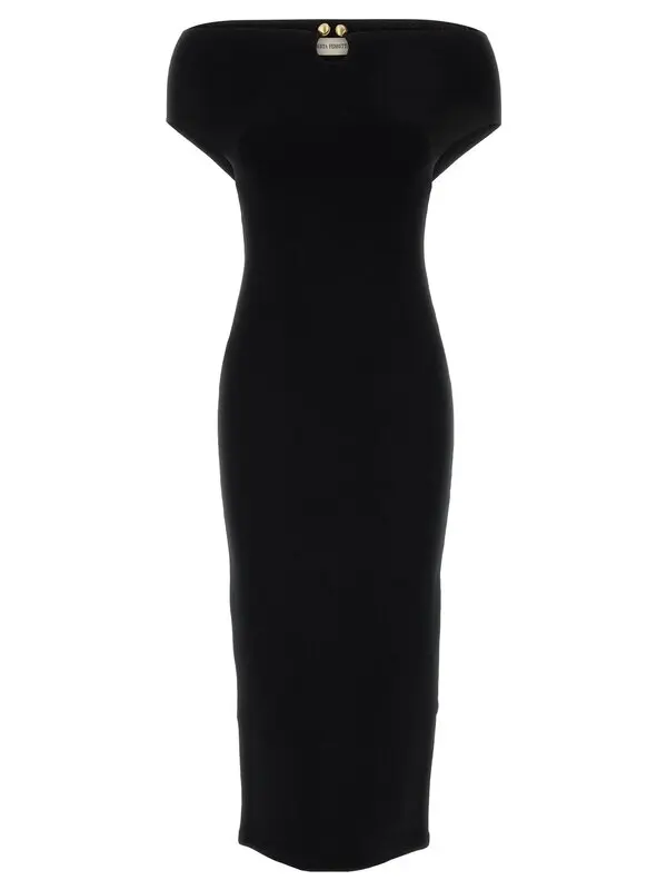 Alberta Ferretti Jersey Off-the-shoulder Dress - Black