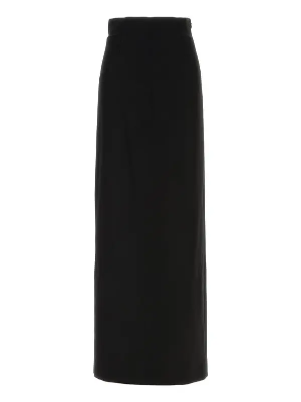 MAISON MARGIELA Wool Skirt With Contrast Stitching - Black