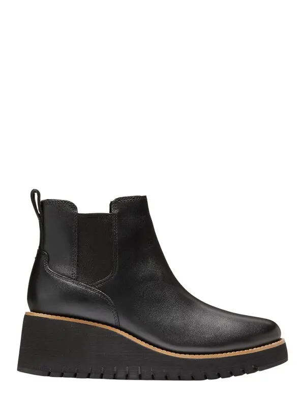 Cole Haan Zerøgrand City Wedge Waterproof Boots - Black Leather