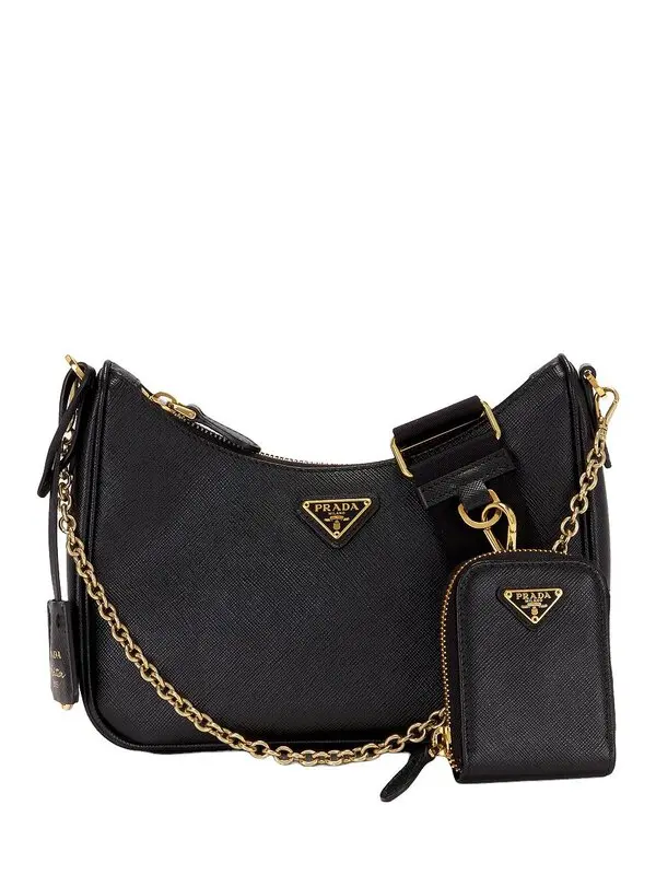 Prada Saffiano Re-edition 2005 Shoulder Bag - Black