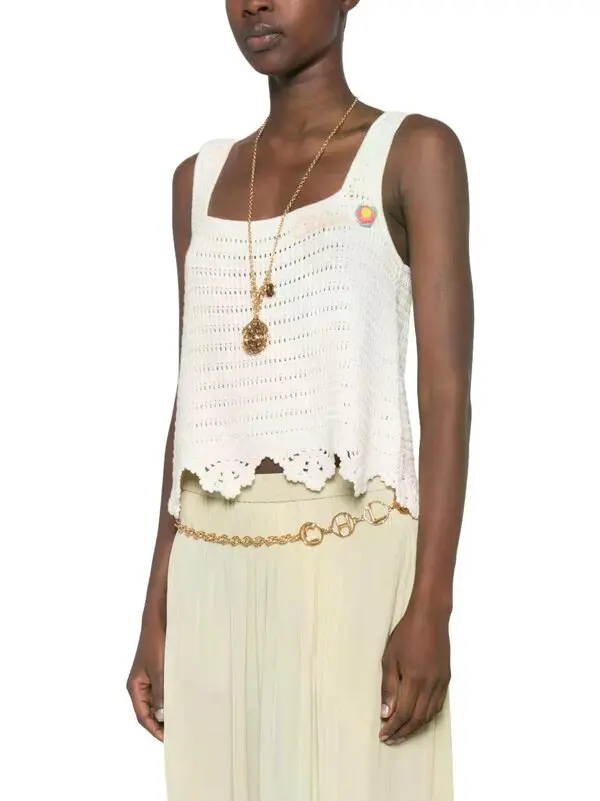 Chloé Crochet Scalloped Top - Neutrals
