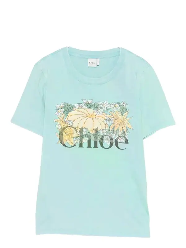 Chloé Flower-print T-shirt - Blue