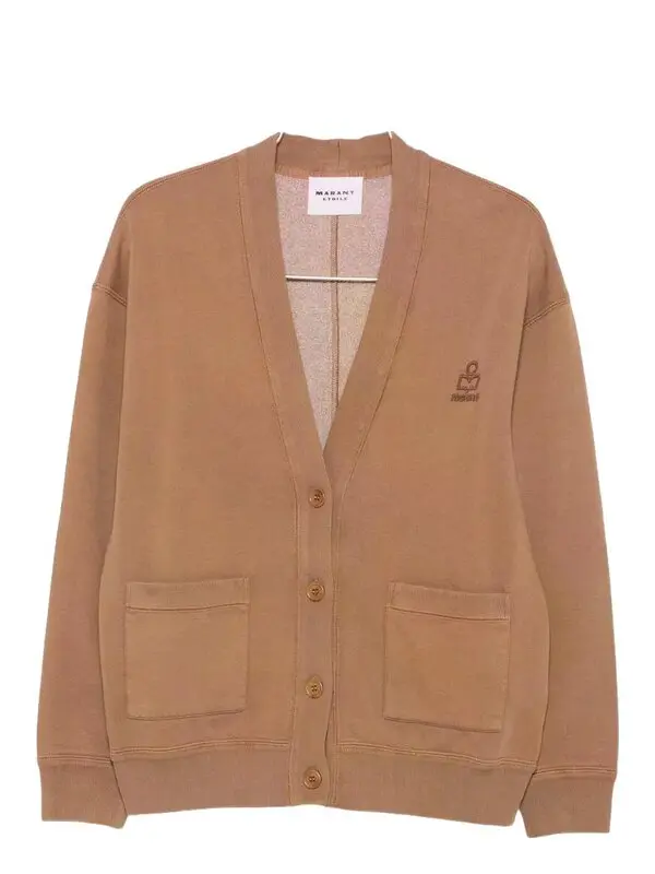 MARANT ETOILE Logo Embroidered Patch-pocket Cardigan - Brown