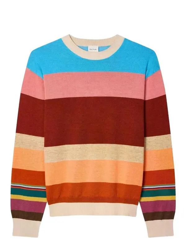 Paul Smith Striped Crew Neck Sweater - Brown