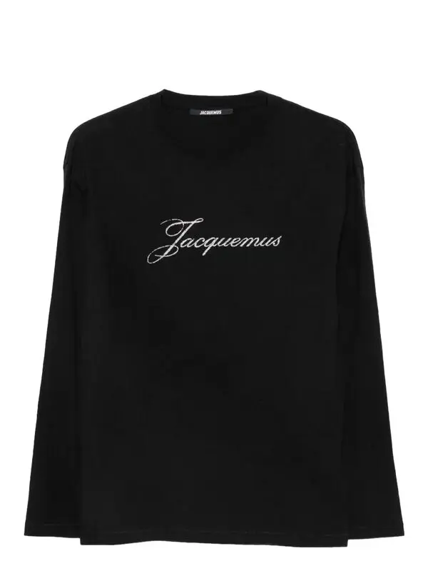 Jacquemus Logo-print Long-sleeve T-shirt - Black