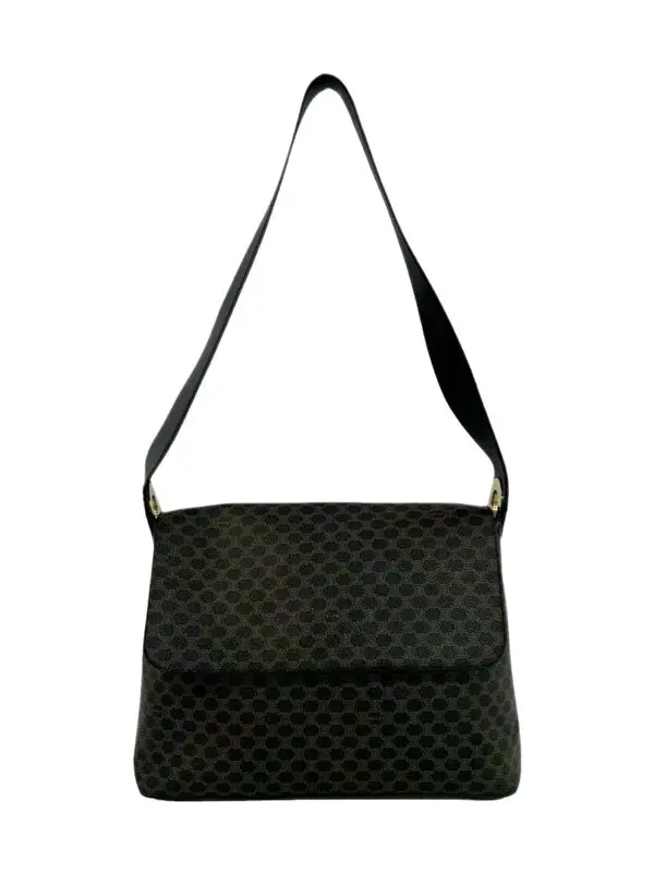 Celine 1998 Macadam Coated Canvas Shoulder Bag - Brown