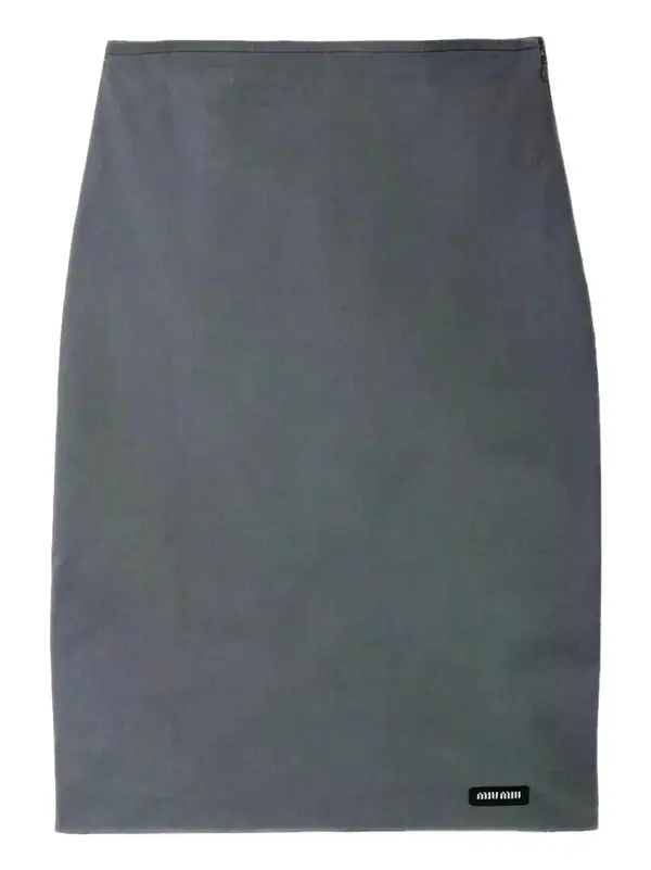 Miu Miu Stretch Poplin Skirt - Grey