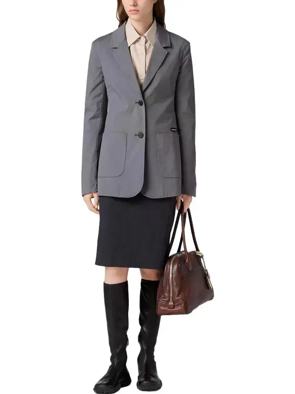 Miu Miu Washed Stretch Poplin Jacket - Grey