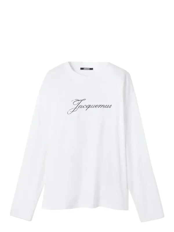 Jacquemus Long-sleeve T-shirt With Printed Logo - White