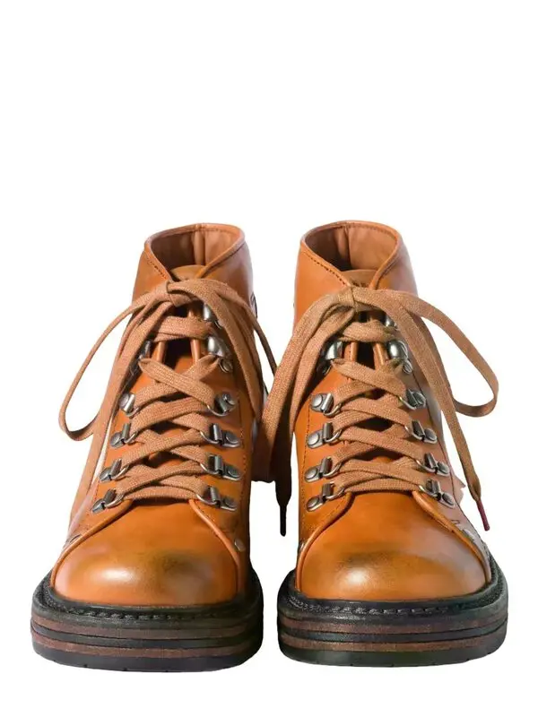 Miu Miu Leather Ankle Boots - Brown