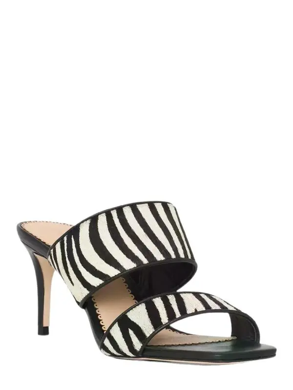 Cinq À Sept Sutton Zebra-print Haircalf Stiletto Sandals - Black