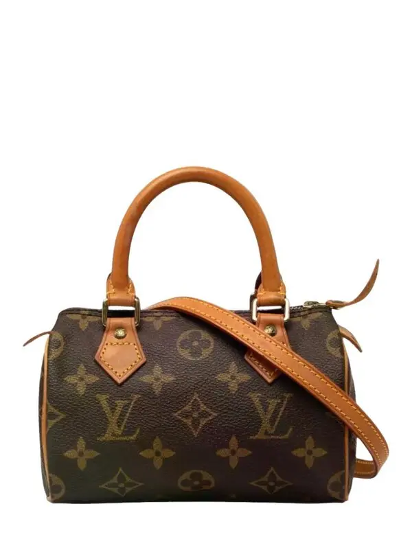 LOUIS VUITTON 1995 Monogram Nano Speedy Bandouliere Satchel - Brown