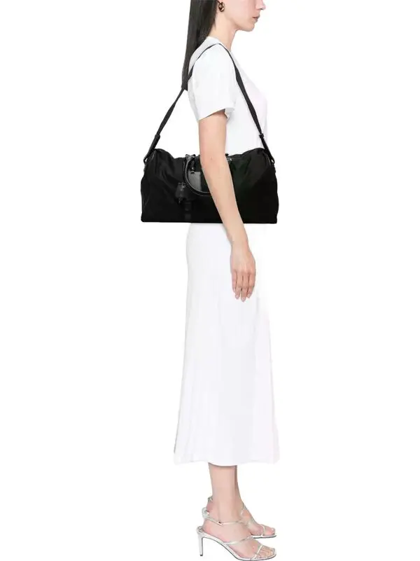Prada 2000-2013 Saffiano Trimmed Tessuto Travel Bag - Black