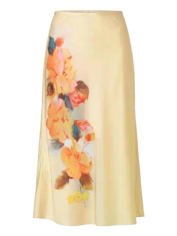 Cinq À Sept Carole Floral-print Midi Skirt - Neutrals