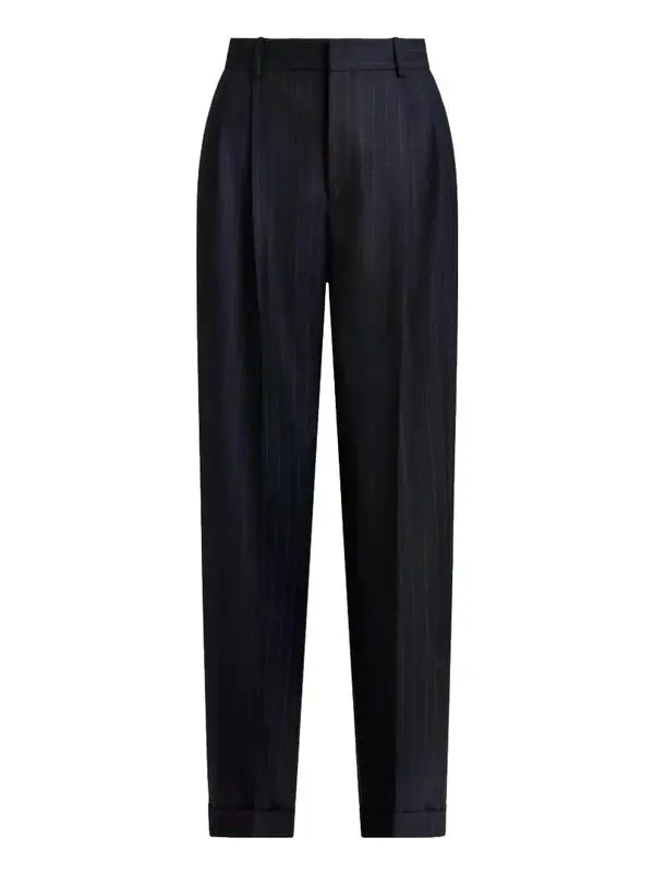 Polo Ralph Lauren Bacall Wool Pinstriped Trousers - Blue
