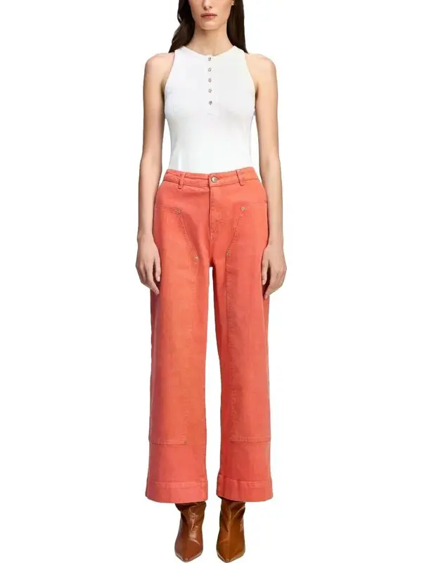 Cinq À Sept Ryker Wide Leg Jeans - Orange
