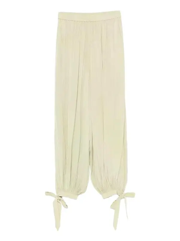 Chloé Tie-cuff Satin Trousers - Green