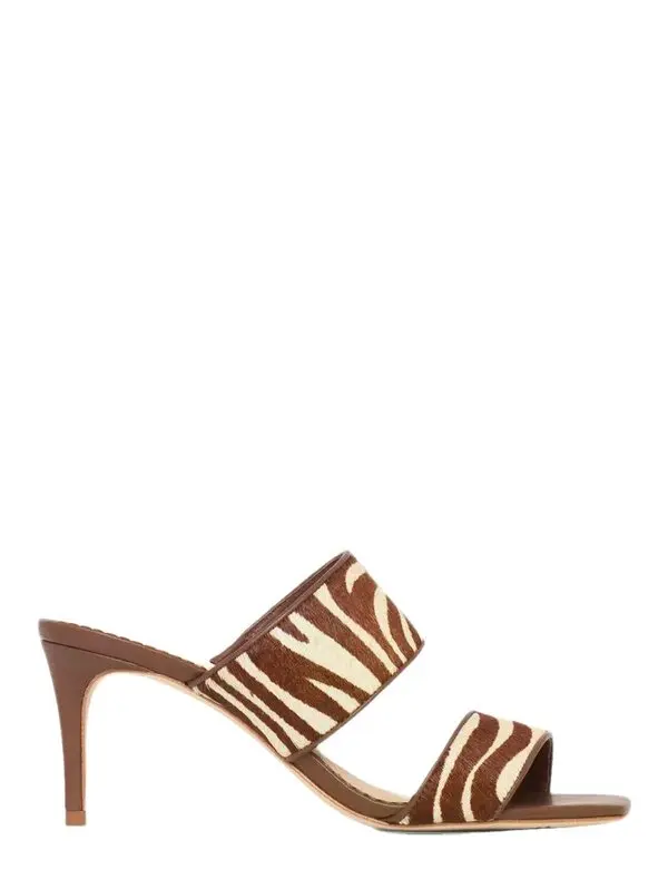 Cinq À Sept Zebra-print Haircalf Stiletto Sandals - Brown