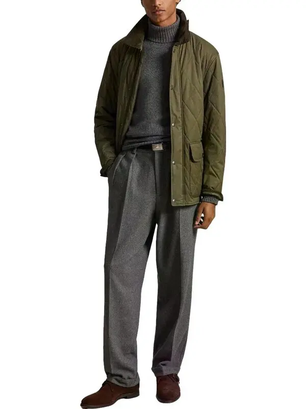 Polo Ralph Lauren Diamond-quilted Jacket With Corduroy Collar - Green