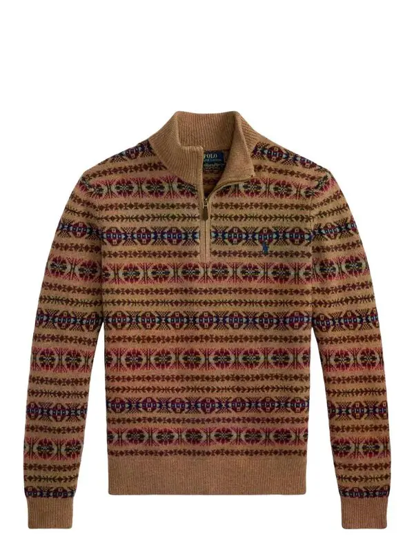 Polo Ralph Lauren Fair Isle Half-zip Sweater - Brown