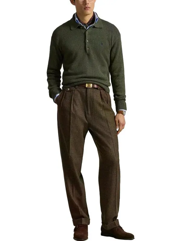 Polo Ralph Lauren Cotton Shaker-stitch Button-placket Sweater - Green