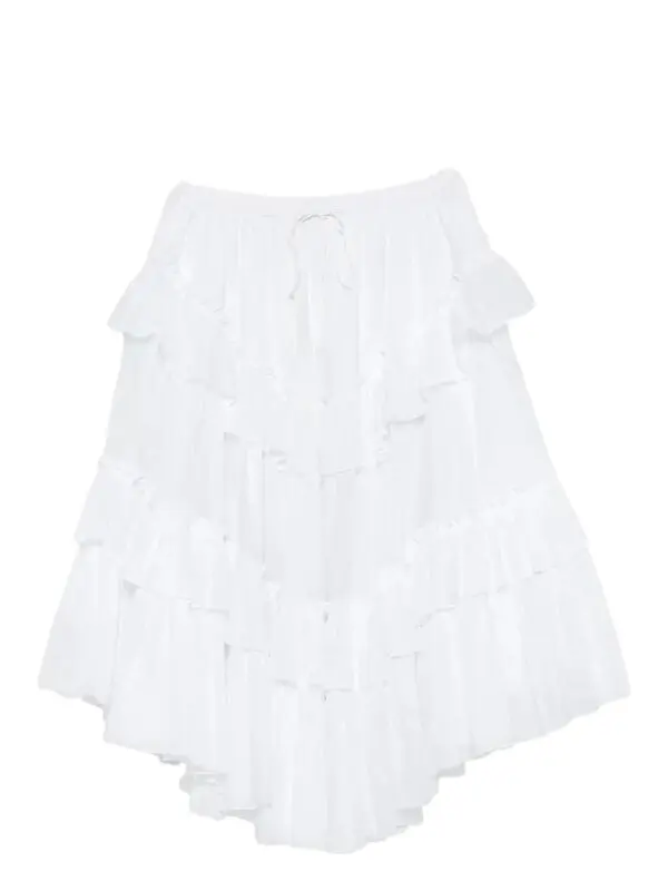 Chloé Ruffled-trim Tiered Midi Skirt - White