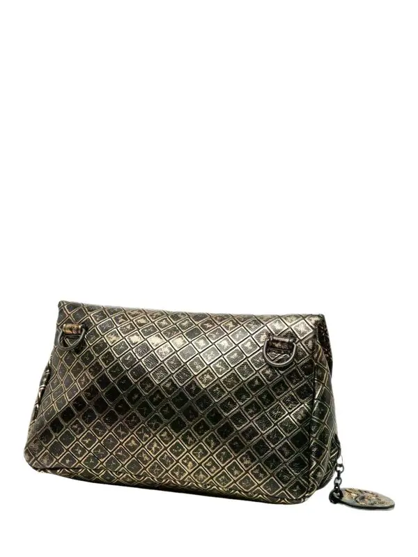 Bottega Veneta Metallic Calfskin Intrecciomirage Chain Flap Crossbody Bag - Gold