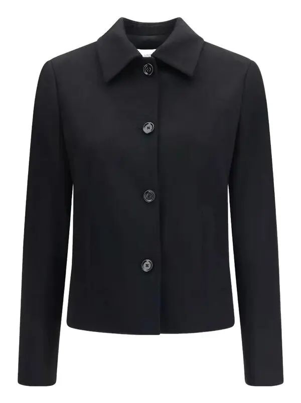 LARDINI Button-up Pointed-collar Jacket - Black