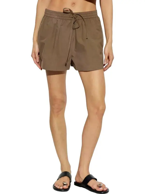 Matteau Drawstring-waist Relaxed Cotton Shorts - Brown