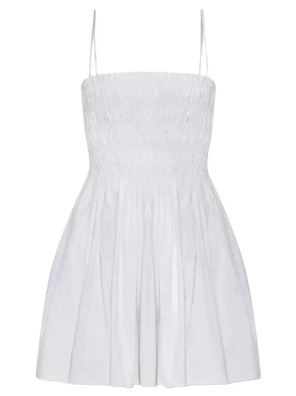 Matteau Shirred-bodice Mini Dress - White